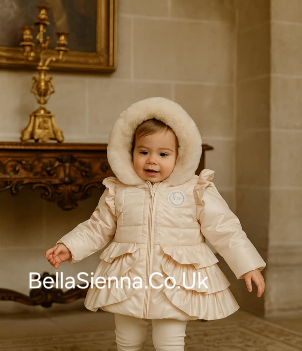 Mintini Girls Gold Coat With Diamante detail & Bow Back - MB5934 ...