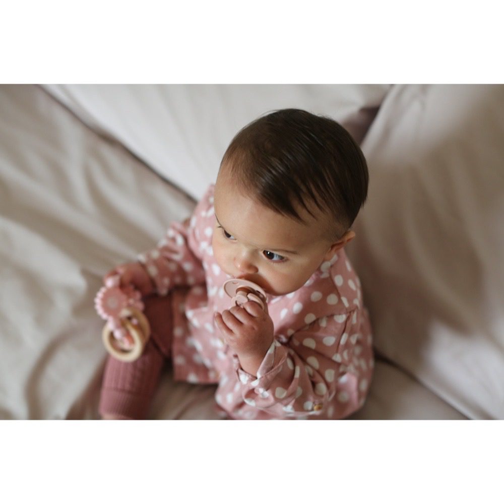 Nibbling Petal Pink Rattle Teething Toy – Bella Sienna