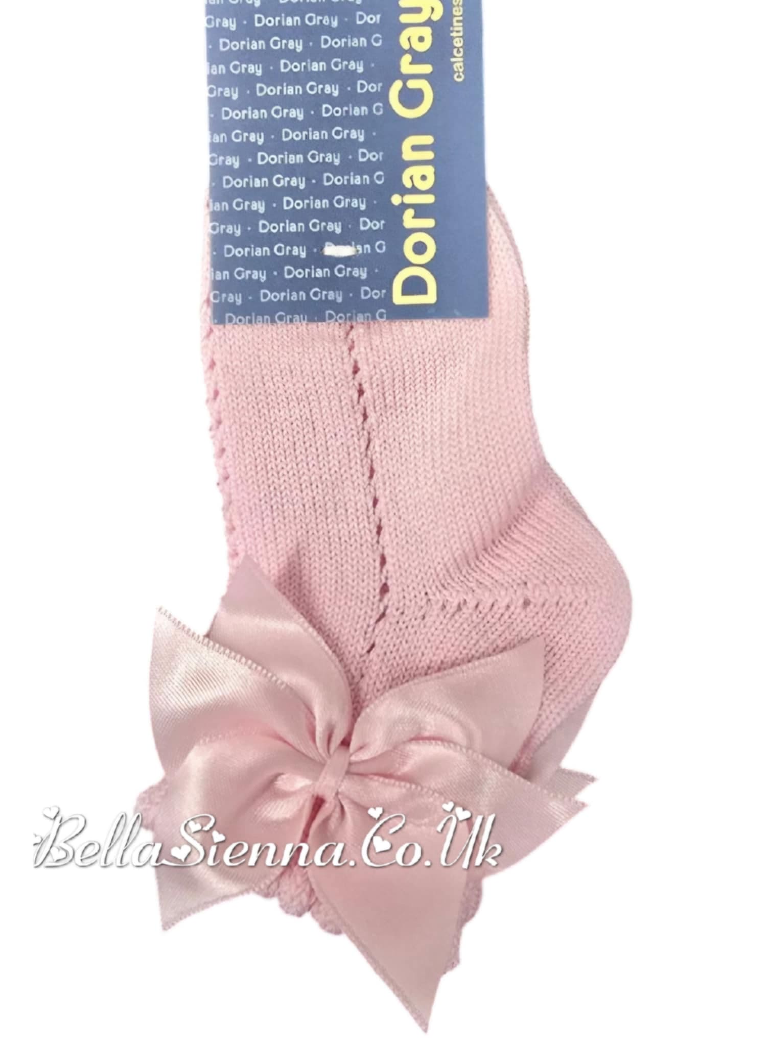 Dorian Gray Pink Openwork Ankle Socks - 2220 – Bella Sienna
